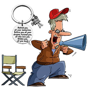 FEELMEM Movie Camera Keychain Film Director Gift Film Student Gift Filmmaker Gift Behind You All Memories Before You All Your Dream Keychain Movie Jewelry Film Keyring Gift (Movie Camera Keychain)