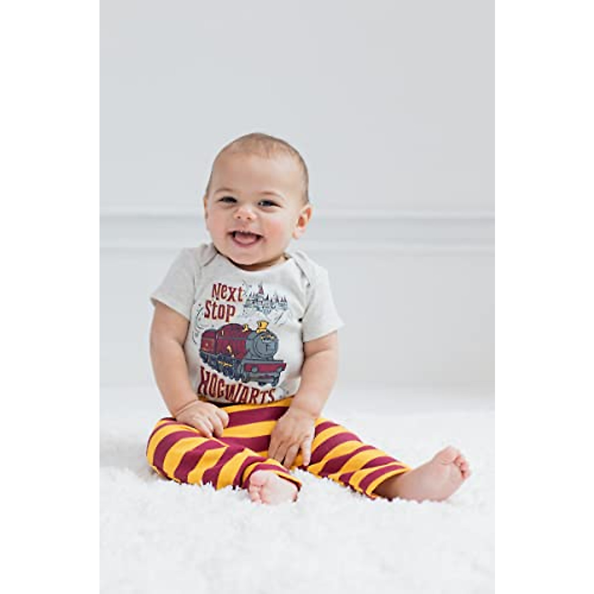 Harry Potter Infant Baby Boys Fleece Pullover Hoodie Bodysuit and Pants 3 Piece Outfit Set Maroon 18 Months
