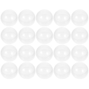 BESTOYARD Small Round Capsule 20pcs Vending Machine Capsule Plastic Fillable Balls Empty Capsule Gumball Machine Containers Halloween Surprise Prizes Party Favors