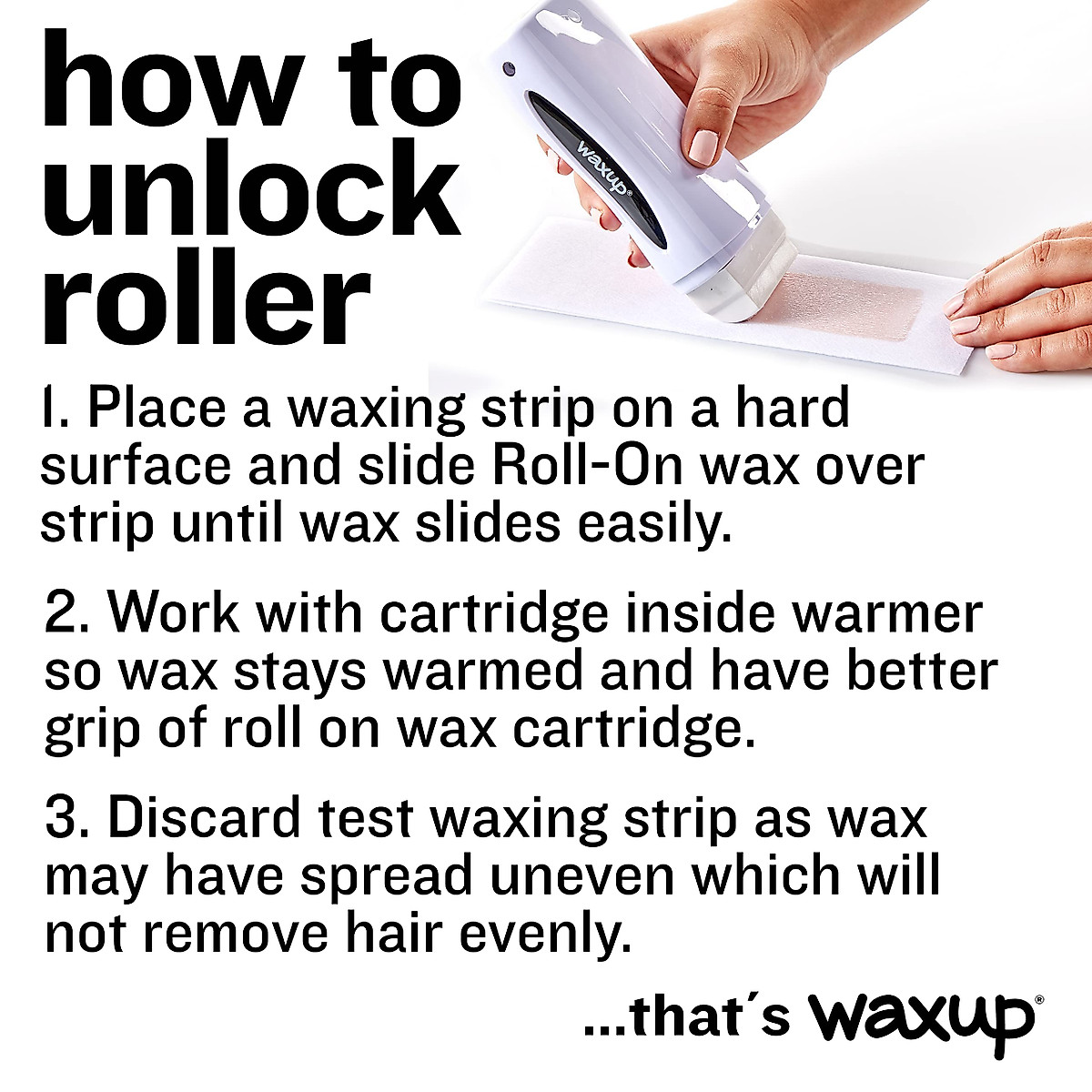 waxup Rose Roll On Wax 2 Pack and 100 Wax Strips, Hair Removal Wax Cartridge, Roller wax Refill for Waxing Kit.