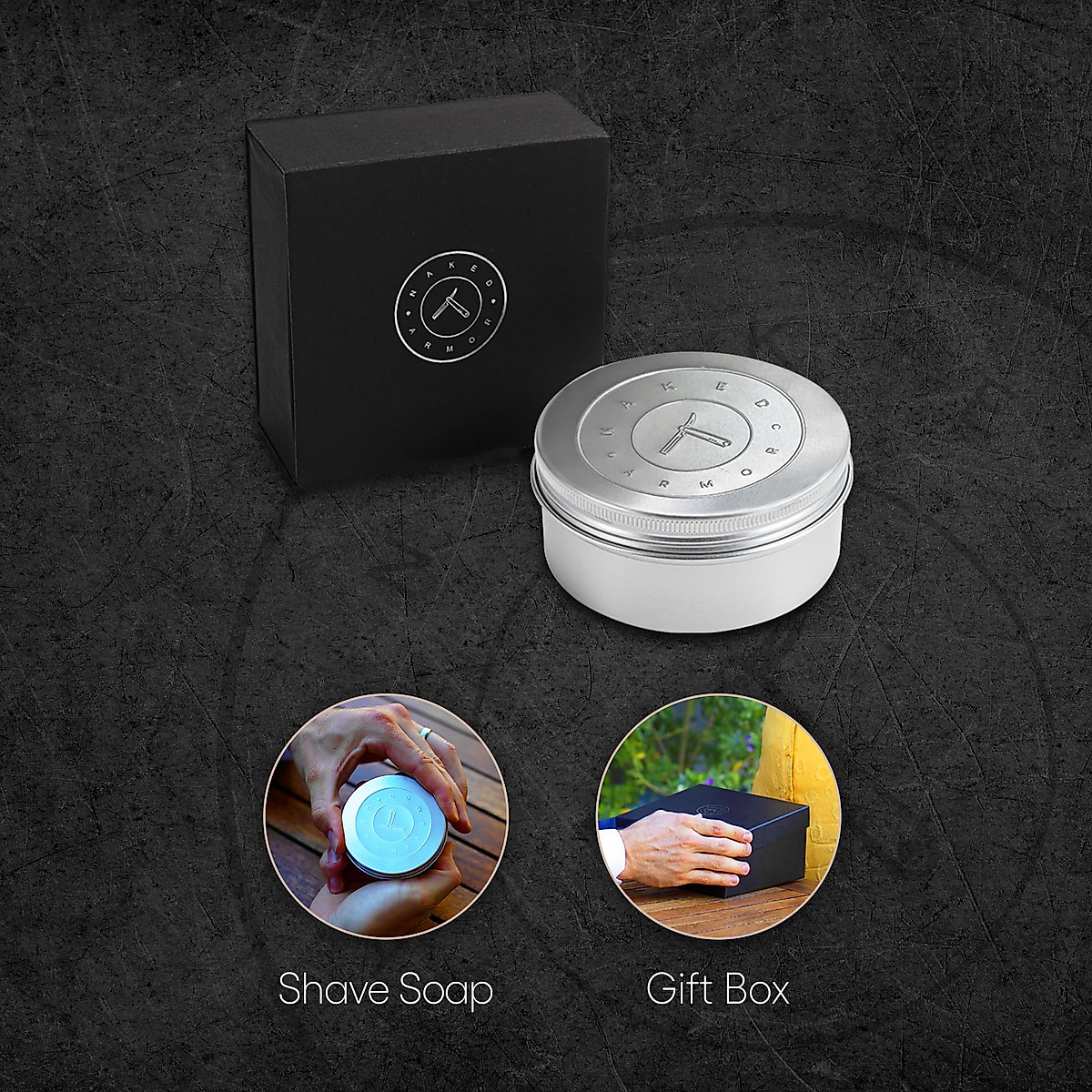 Handmade Natural Organic Shave Soap - Large 7oz Tin Shaving Soap, Shave Soap For Men With Dry Sensitive Skin, Made With Olive Oil, Coconut Oil, Palm Oil, Shea Butter, Beeswax, Creamy Lather (Neutral)