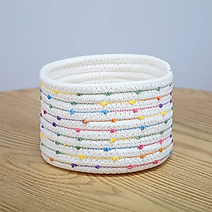 Storage Basket Handwoven Cotton Rope Sundry Holder Bedroom Household Organizer