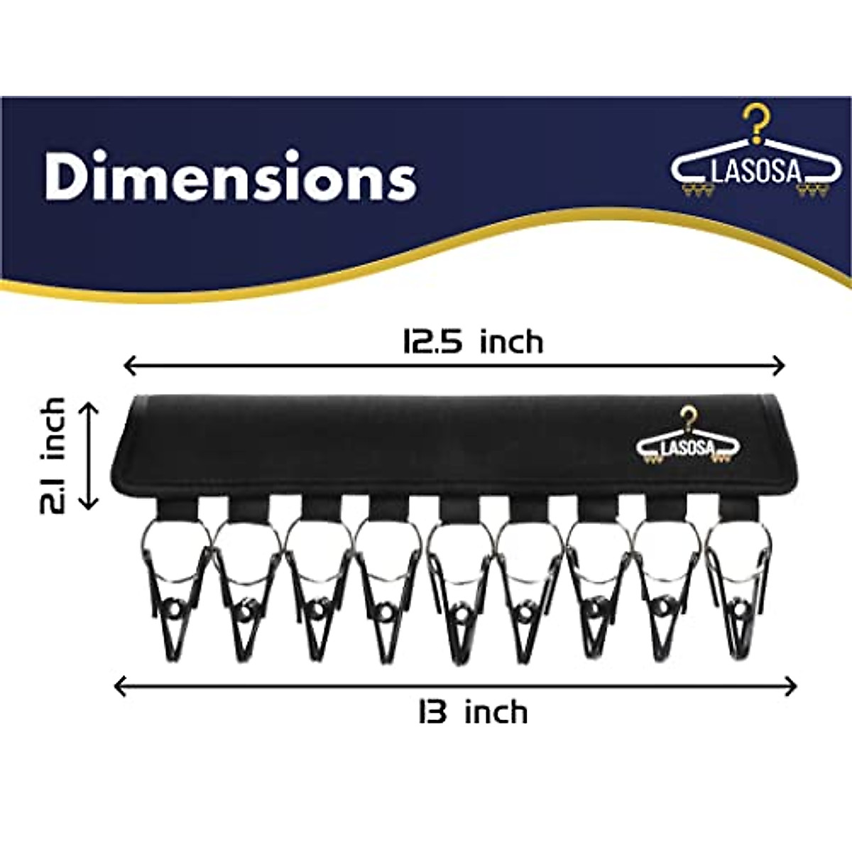 LASOSA Hat Organizer for Closet, Set of 2 - Space-Saving Cap Rack for Baseball Hats, Beanies, Scarves and More - Portable, Adjustable and Easy to Install - Premium Quality, Durable Design (Black)