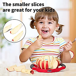 Newness Apple Slicer Corer, 16-Slice [Large Size] Durable Heavy Duty Apple Slicer Corer, Cutter, Divider, Wedger, Integrated Design Fruits & Vegetables Slicer for Apple, Potato, Onion and More, Red