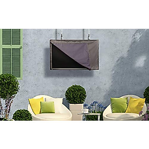 Lish Outdoor TV Cover with Front Flap Weatherproof Material (30" - 32", Grey)