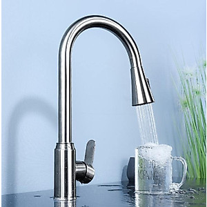 Kitchen Faucet Head Replacement Simple Kitchen Sink Faucet Parts Kitchen Faucet Head G 1/2 Pull Down Faucet Spray Head Movable Kitchen Tap Head Faucet Sprayer Water(Chrome)