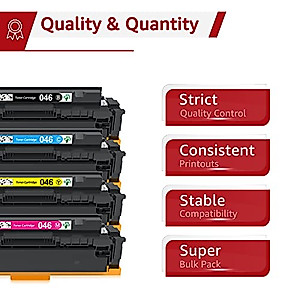 046 046H MF733Cdw Toner Cartridge Replacement for Canon 046 046H CRG-046H for Color Imageclass MF733Cdw MF731Cdw MF735Cdw LBP654Cdw MF731 Printer Ink (Black Cyan Magenta Yellow, 4-Pack)