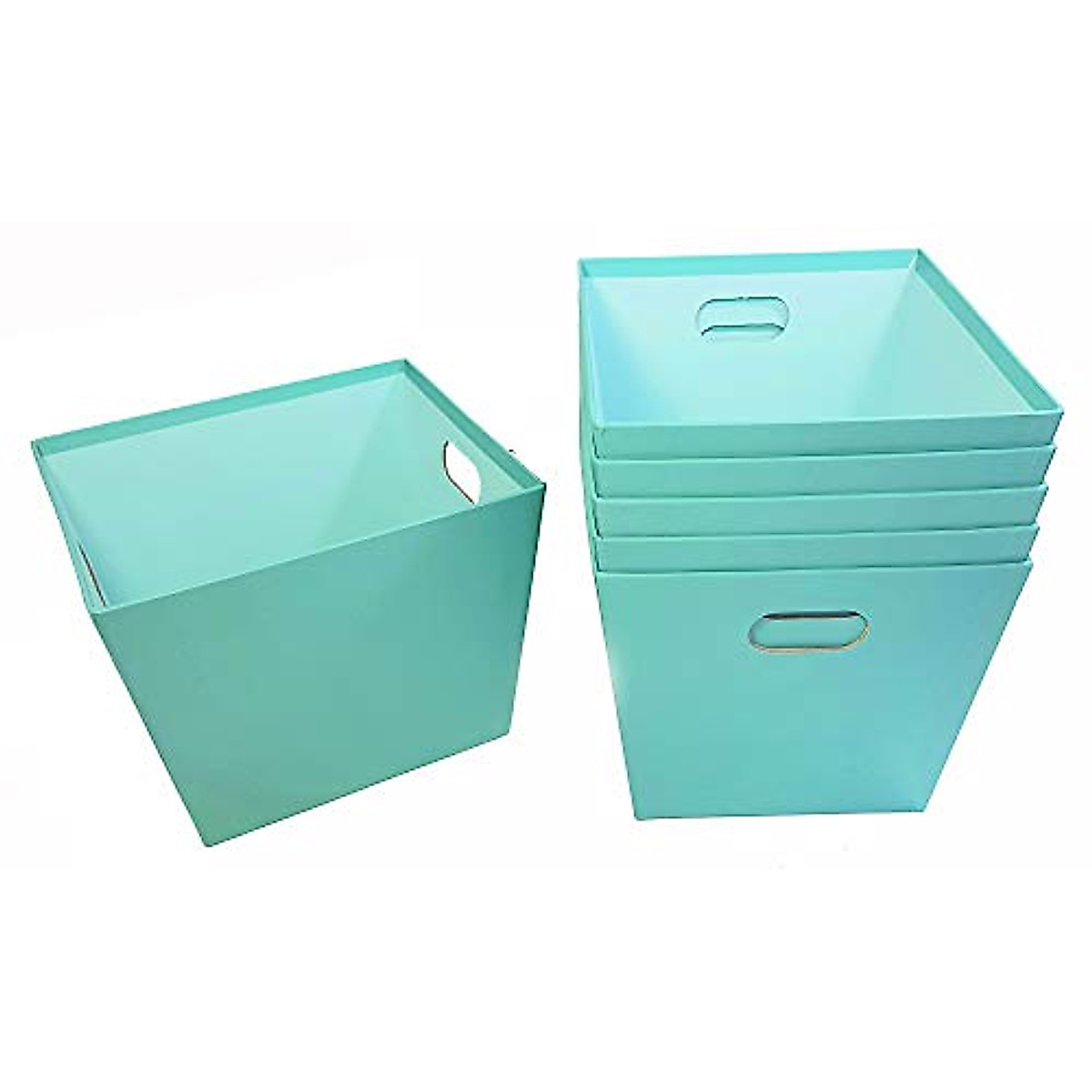 GIFT BASKET SOLID AQUA SIZE 8.6 X 7.6 X 6.6" H 6-PACK