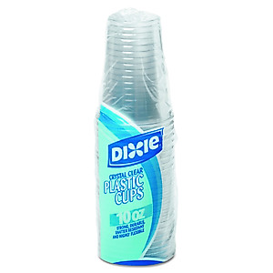 Dixie Crystal Clear Plastic Cups, 10 oz - 25 cups (Pack of 20)