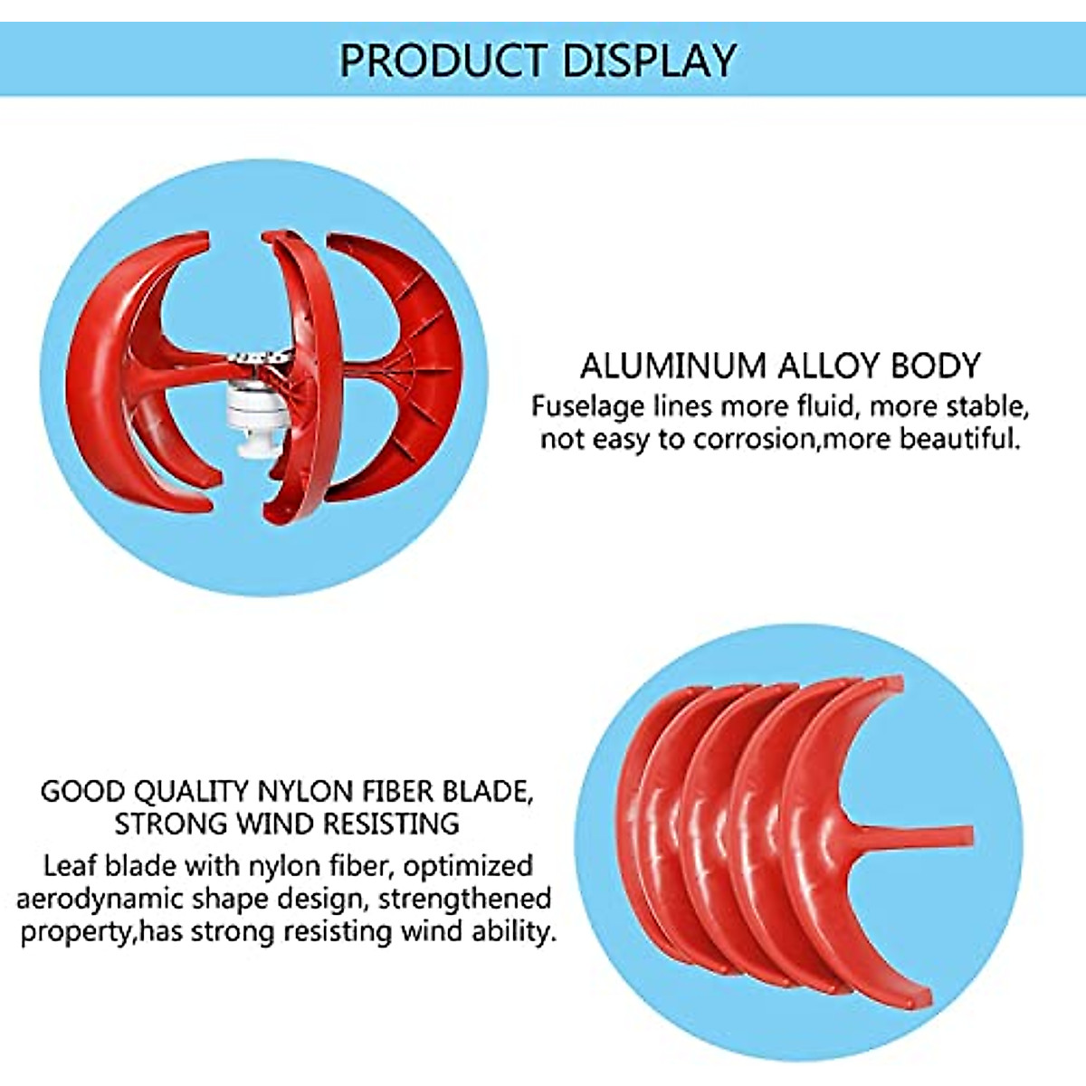 9000W Vertical Wind Power Turbine Generator, Magnetic Levitation Axis Wind Turbine Generator Wind Generator Power for Outdoor Garden(With Controller),24v