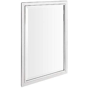 Head West Brushed Nickel with Chrome Recessed Medicine Cabinet Mirror - Stainless Steel Bathroom Mirror with Storage, Beveled Edge, and Adjustable Shelve - Small Medicine Cabinets for Bathroom 16"x26"