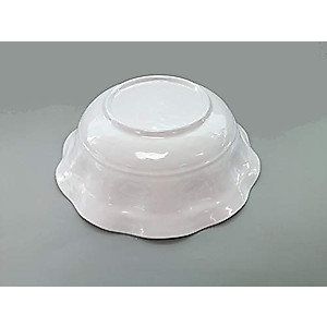 lok-osemile Ruffle in Round BPA-Free Melamine Round Salad, Mixing Bowl, 12.5-Inches, White