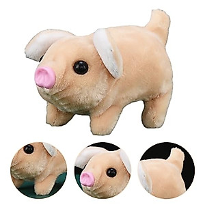 YESBAY Simulation Walking Piggy Electronic Pet Plush Toy Interactive Crawling Pig Plushies Twitch Nose Tail Wagging Stuffed Animal Doll Birthday Gift for Kids Pink
