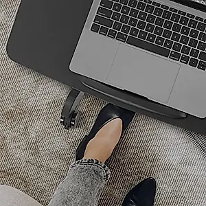 AVLT 47" Height Adjustable Mobile Workstation with Tilting Desk (3 ft 11 inches) - Foot Pedal Pneumatic Standing Desk Cart - Mobile Laptop Cart - Mobile Black Cart with Brake Casters