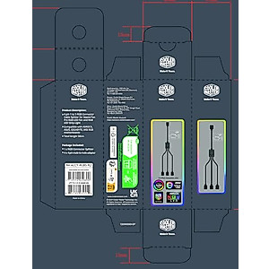 Cooler Master R4-ACCY-RGBS-R2 1-to-3 RGB Splitter Cable for LED Strips, RGB Fans, 5pcs 4-Pin Header Computer Cases, CPU Coolers and Radiators RGB Fans