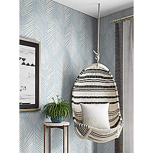 NextWall Palm Silhouette Coastal Peel and Stick Wallpaper (Hampton Blue)