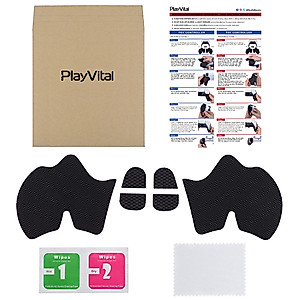 eXtremeRate PlayVital Anti-Skid Sweat-Absorbent Controller Grip for PS5, Professional Textured Soft Rubber Pads Handle Grips for PS5 Controller with Shoulder Button Trigger Stickers - Armored Edition
