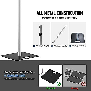 Hecis Portable Backdrop Stand with Crossbar, Adjustable Pipe and Drape Backdrop Kit for Event， Party, Trade Shows and Wedding Decor, 10FT Square Backdrop Frame