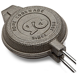 Rome's Round Jaffle Iron with Steel and Wood Detachable Handles