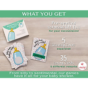 Party Hearty Baby Shower Games for Boy, 40 Emoji Scratch Off Lottery Tickets, Baby Games Ideas, Scratch Off Game, Blue