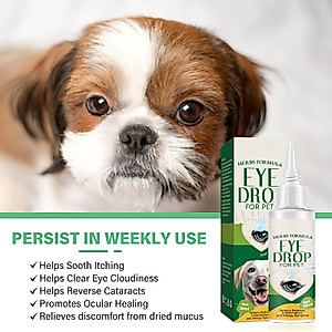 JUSTSWAG Dog Eye Drops, Effective Dog Eye Drops for Dogs, Infection Treatment- Relieve Pink Eyes and Allergy Symptoms, Improve Dryness