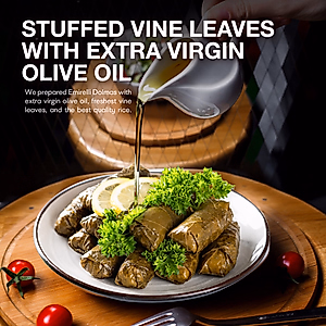 Emirelli Dolmas Stuffed Grape Leaves with Rice, Mediterranean Herbs in Extra Virgin Olive Oil – Super Tasty Ready to Eat Vegan Rolls - Traditional Turkish Recipe – Dolmades Can