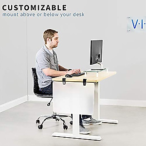 VIVO Dual Frosted Plexiglass 30 x 18 inch Clamp-on Desk Privacy Panels, Acrylic Cubicle Desk Dividers, Office Partitions, Pack of 2, PP-2-G060C