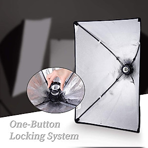 ShowMaven Softbox Lighting Kit Photography- Professional Continuous Light System Photo Lighting Kit with E27 135W Bulbs 5500K Photo Equipment for Portraits Video Shooting