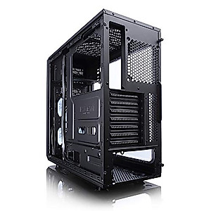 Fractal Design Focus G - Mid Tower Computer Case - ATX - High Airflow - 2X Fractal Design Silent LL Series 120mm White LED Fans Included - USB 3.0 - Window Side Panel - Black