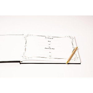 LIFETOO 12" x 8" A Celebration of Life Leather Hardcover Funeral Guest Book with Pen, 4 x 6 Photo Pocket - Memorial Guest Book for Sign in - 120 Pages, Space for Name, Address, Prayers & Memories