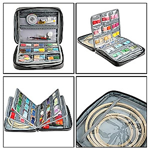 B Baosity Sewing Accessories Organizer with Clear Pockets, Sewing Supplies Organizer Storage Bag for Embroidery Hoop, Stitch Tools, Gray