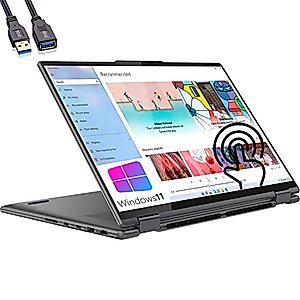 2023 Lenovo Yoga 7i 16" Touchscreen 2.5K 2560x1600 400nits 2-in-1 Laptop, 12th Gen Intel 12-Core i5-1240P up to 4.4GHz, 8GB LPDDR5 RAM, 256GB PCIe SSD, WiFi 6, BT5.1, Windows 11, BROAG Extension Cable