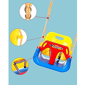 Yangogle 3-in-1 Toddler Swing Seat, Baby Swing Outdoor, Anti-Flip Snug & Secure Detachable Infants to Teens Kids Swing Seat for Indoor Outdoor Playground