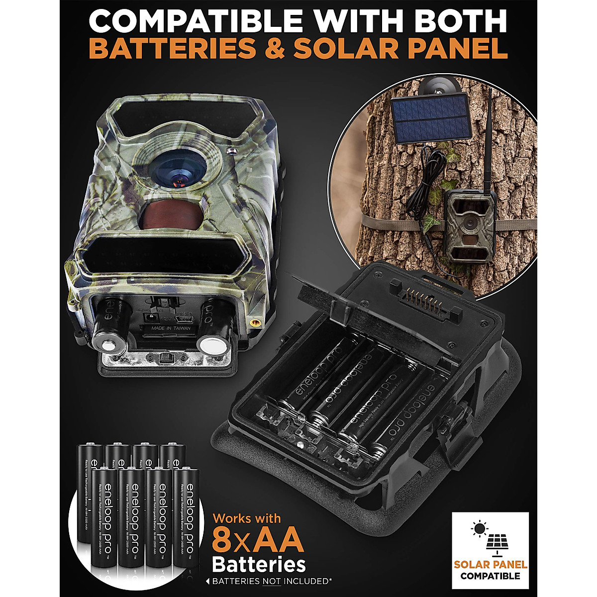 CREATIVE XP Cellular Trail Camera WiFi 16MP 1080P Outdoor Game Camera with No-Glow Night Vision Motion Activated IP54 Waterproof for Hunting or Property Security, 4G Plus