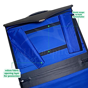 UK EMPIRE GROUP Masonic Apron & Chain Collar Case Leather Master Mason (Printed) MM, Provincial Size – Freemason Carrying Bags (Gold)