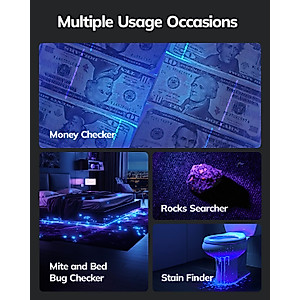 Morpilot Black Light Flashlight Mini UV Flashlight: 395nm Blacklight Flashlights, 9 Led Pet Urine Detector Light for Dog/Cat, Dry Stains, Resin Curing, Bed Bug