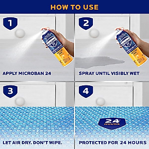 Microban Disinfectant Spray, 24 Hour Sanitizing and Antibacterial Spray, Sanitizing Spray, Citrus Scent, 2 Count (15oz Each) (Packaging May Vary)