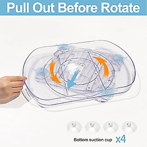 Lazy Susan Fridge Turntable Organizer for Refrigerator, 360°Rotating Fridge Organizer and Storage with Non-Slip Base and Raised Edge for Cabinet, Countertop, Table Top, Kitchen, Pantry