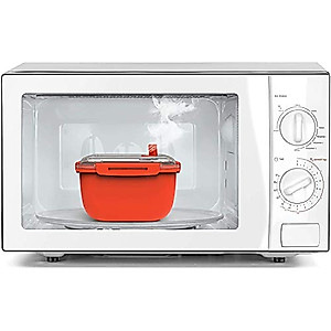 Rotho Memory Microwave Rice Cooker, 2.5l, 19.5 x 19.5 x 12.1 cm, Red