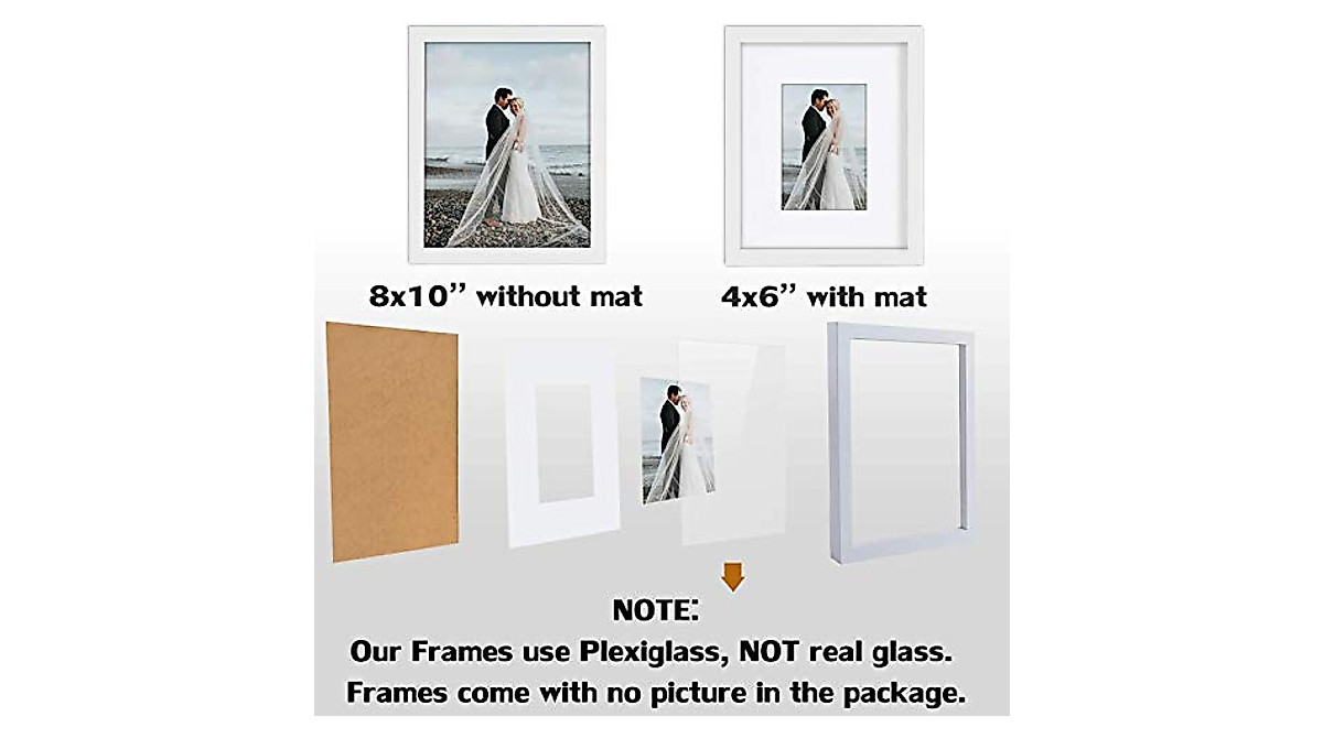 8x10 White Picture Frames - Stylish & Durable 2 Pack