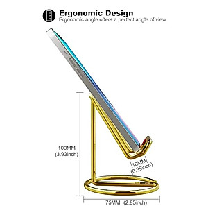 XUNICUTE Cell Phone Stand, Phone Stand for Desk, Office Portable Cute Cell Phone Holder, Compatible with All Mobile Phone, iPhone, iPad, Switch, Tablet 4-6.5'' Desk Accessories (Gold)