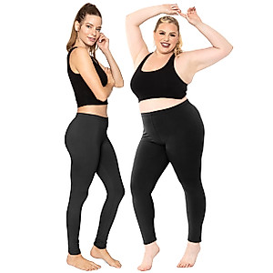 Women's Cotton Plus Size Leggings Black 4X