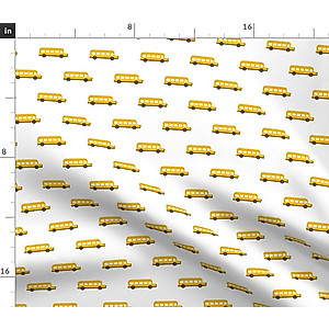 Spoonflower Fabric - Sweet American School Bus Back Fashion Kids Yellow Car Teacher Room Printed on Petal Signature Cotton Fabric Fat Quarter - Sewing Quilting Apparel Crafts Decor