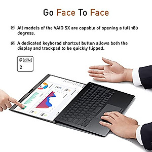 VAIO SX14 - Intel Core i7-1260P | 16GB Memory (RAM) | 512GB PCIe SSD | Windows 11 Pro | 14" FHD (1920 x 1080) Touchscreen | Fine Black | Made in Japan | VJS145X0311B