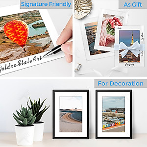 Golden State Art, Pack of 25, 5x7 White Picture Mat Full Set - Fit 4x6 Photo/Print - High Premier Acid Free Bevel Pre-Cut White Core Mattes - Includes 25 Backing Backer Board & Clear Bags