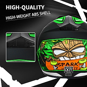 Adult Motocross Helmet Dirt Bike Helmet,ATV Motorcycle Helmet,Outdoor Dirt Bike Helmets,DOT Approved,Off-Road Helmets with Gloves Goggles Face Shield 4-Piece Set