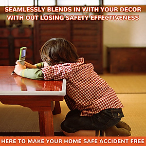 Ricbestlab Baby Proofing Edge and Corner Guards, Safety 3M Pre-Taped Furniture Bumper, Rice White, Heavy-Duty (Rice White, 6.5 Feet + 4 Corner)