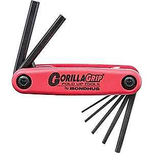 Bondhus 12592 GorillaGrip Set of 7 Hex Fold-up Keys, sizes 1.5-6mm