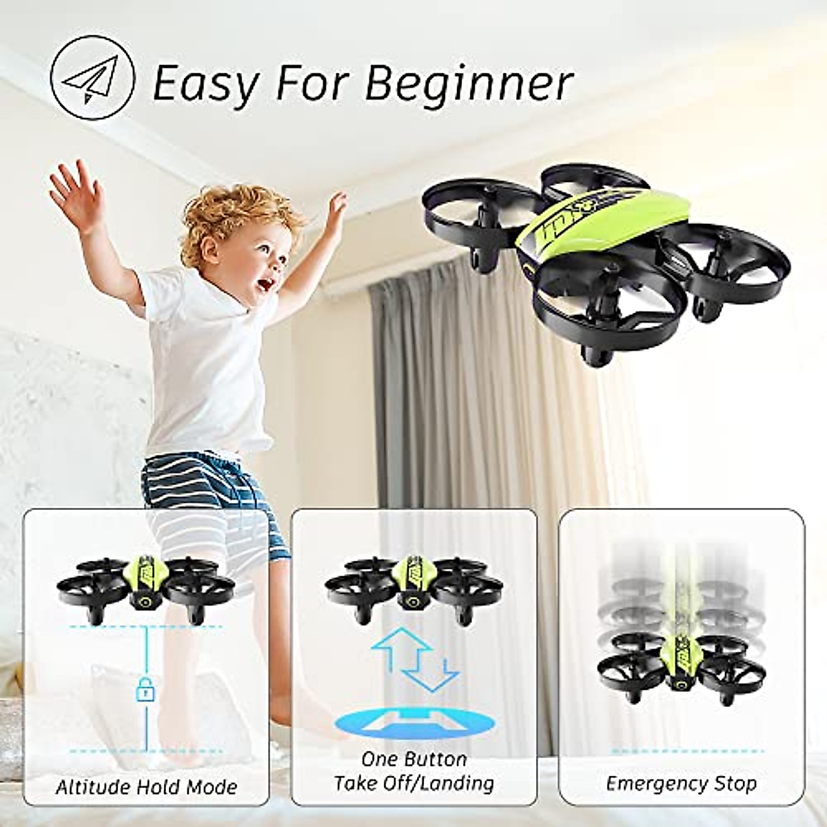 Cheerwing U46S Mini Drone for Kids Beginners, Upgraded Indoor Nano Quadcopter with 3 Batteries, Headless Mode, Remote Control, Great Gift Toy for Boys and Girls