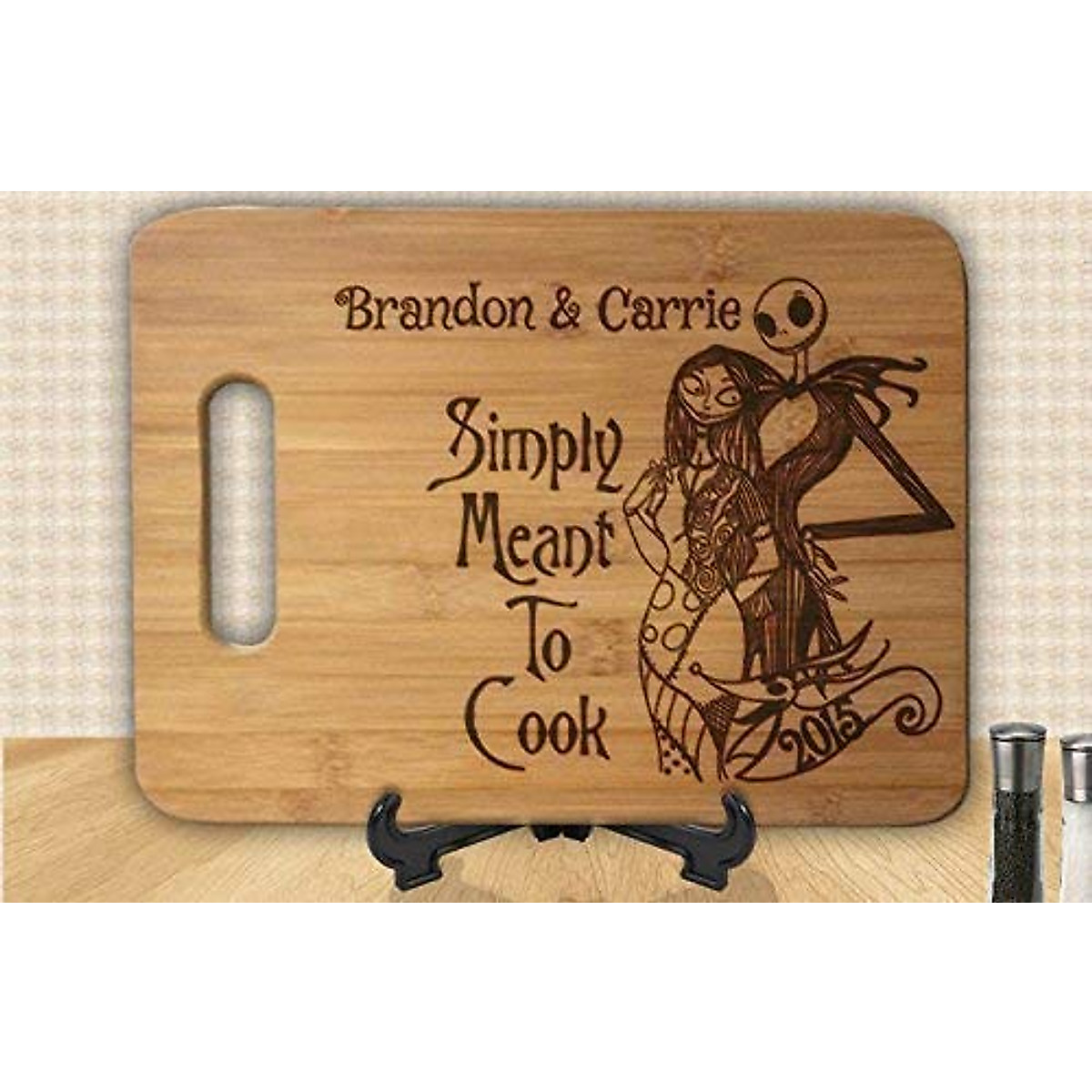 Skeleton Jack Anniversary Wedding Christmas Gift Personalized Cutting Board Engagement Bamboo Cutting Board Chopping Block